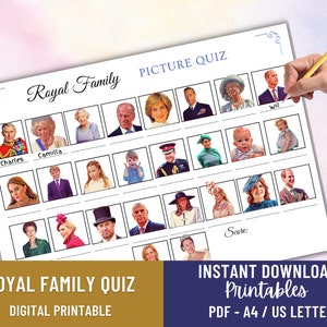 Royal Family Picture Quiz Game Sheet | Fun Kids & Family Activity ...