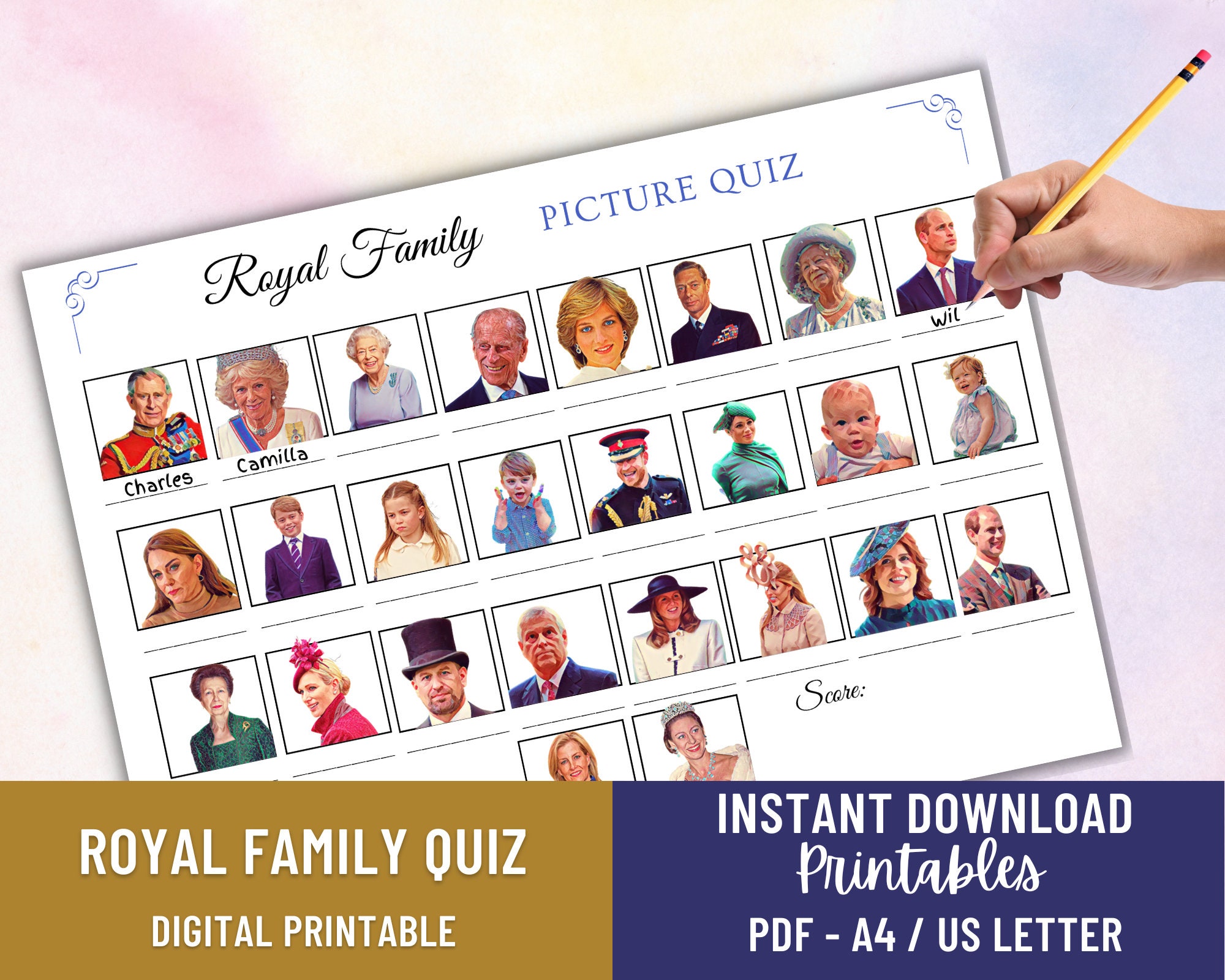 Royal Family Picture Quiz Game Sheet | Fun Kids & Family Activity ...
