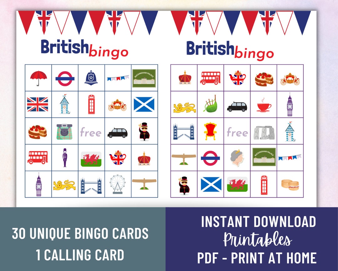british-bingo-30-unique-cards-kids-activity-games-etsy