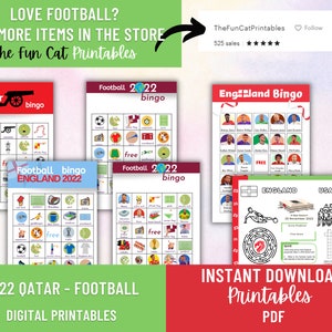 Bingo Game Football Soccer PDF Printable Activity for Kids - Etsy UK