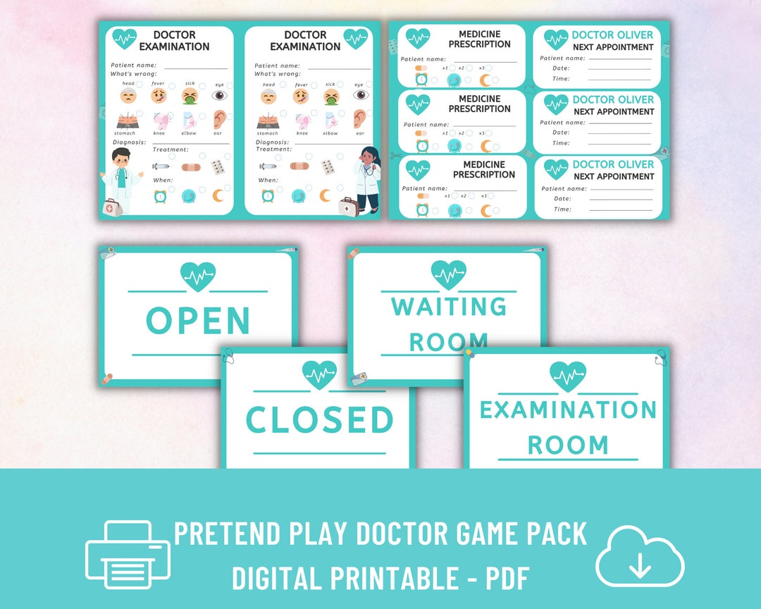 Pretend Play Doctor Game Pack Child Activity Dramatic / Role Play ...