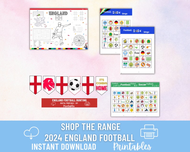 Bingo Game Football Soccer PDF Printable Activity for Kids Cup Instant ...