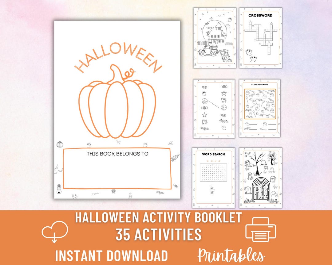 Halloween Activity Booklet | PDF Printable Seasonal Activity Sheets for ...