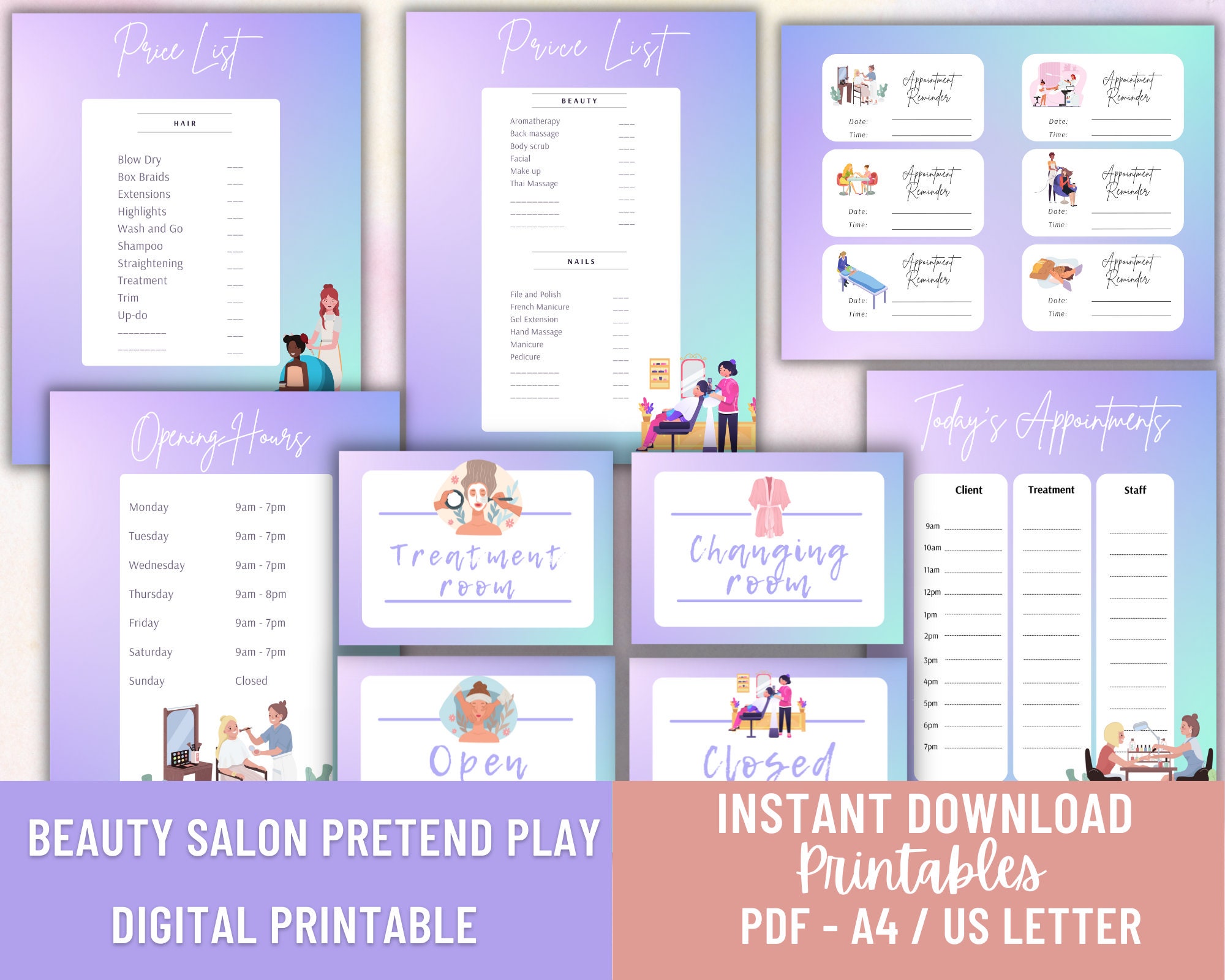 Pretend Play Beauty Salon Set | Beautician Hair Salon Dramatic Play Kit ...