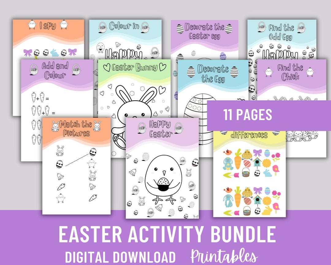 Easter Kids Activity Pack | Easter Games Bundle for Families and ...