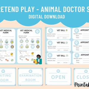 Pretend Play Vet Tech Kid Activity Pack Child Activity DIGITAL Download ...