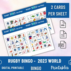 Rugby World Bingo Game PDF Printable Activity for Kids - Etsy UK