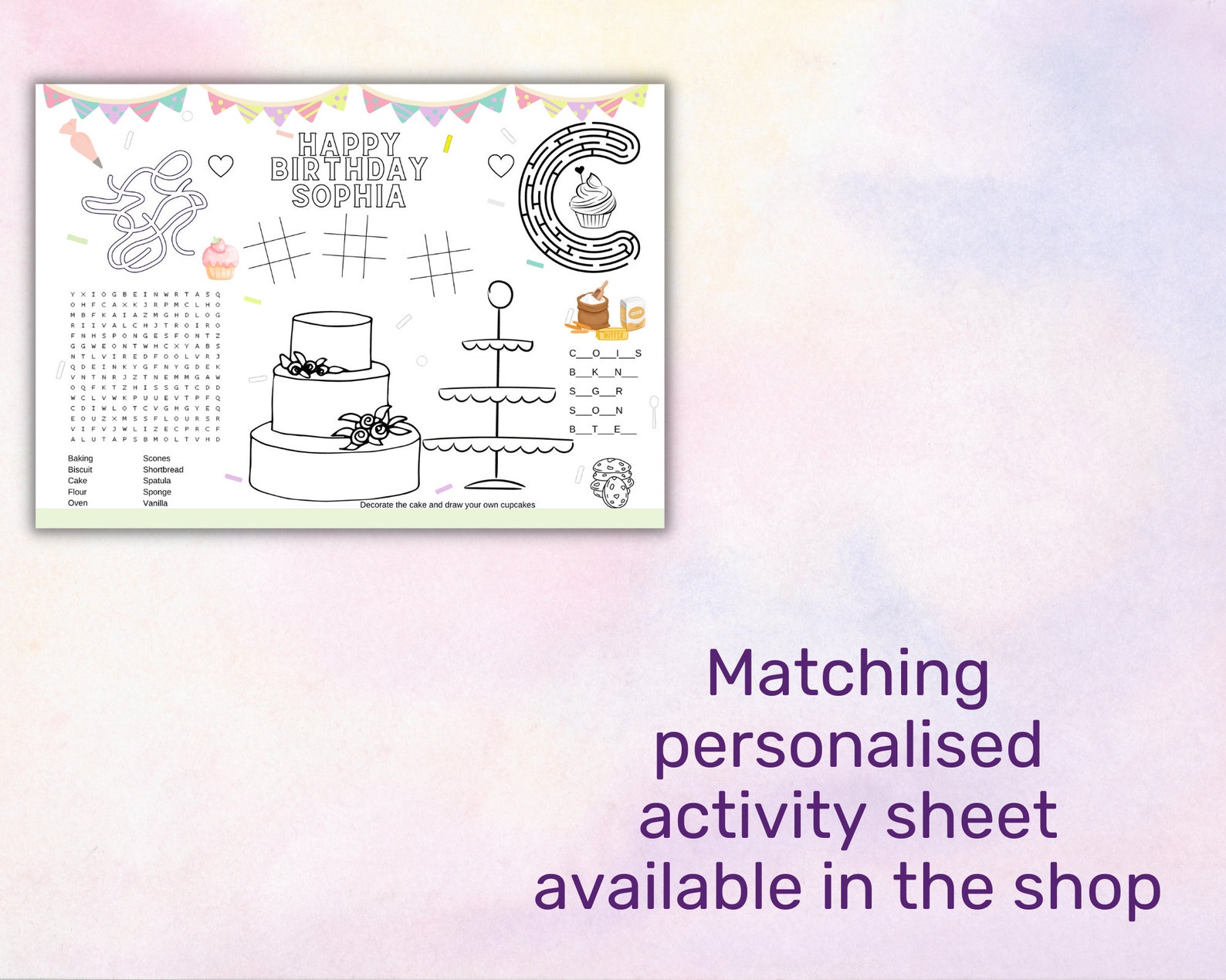 Baking Bingo Set PDF Printable Game Pack for Kids Activity Set for ...