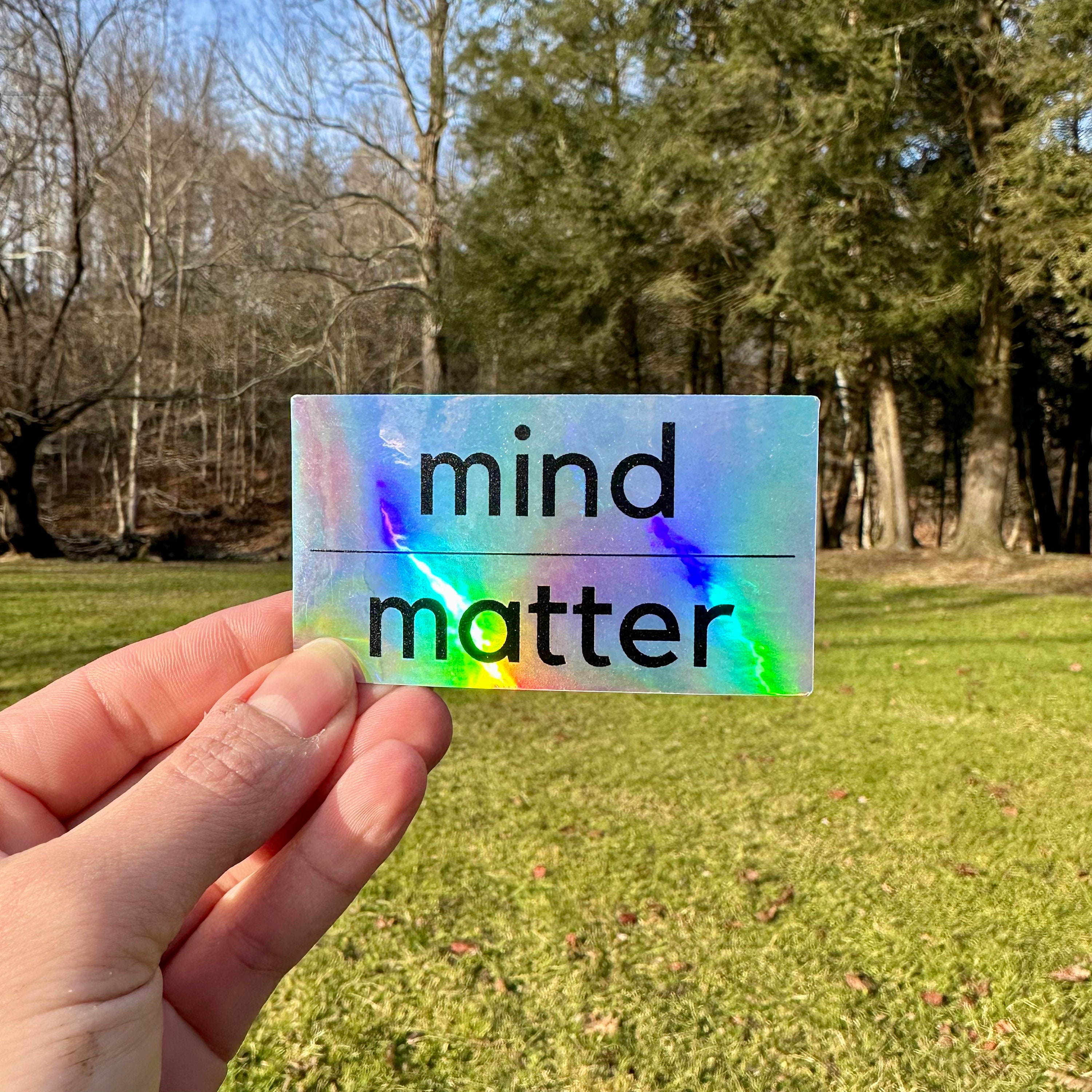 Holographic Iridescent Mind Over Matter Sticker - Etsy