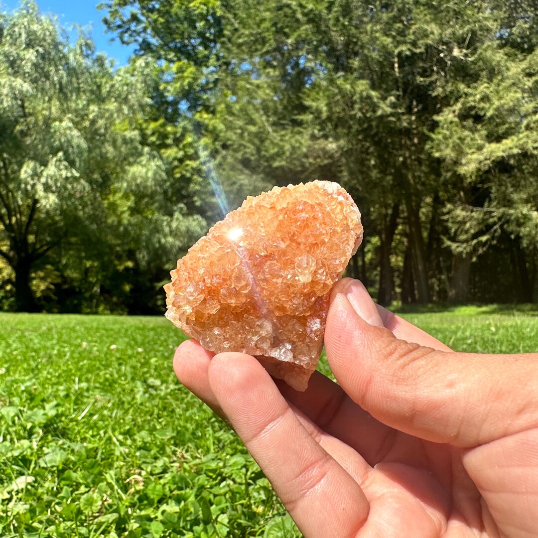 Missouri Druzy Crystal | “utah Plateau” | Orange/clear Haunted Ridge ...