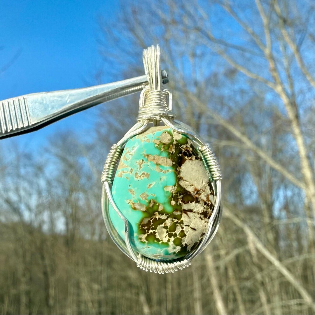 Royston Blue Turquoise Pendant | .925 Sterling Silver | 100% Natural ...