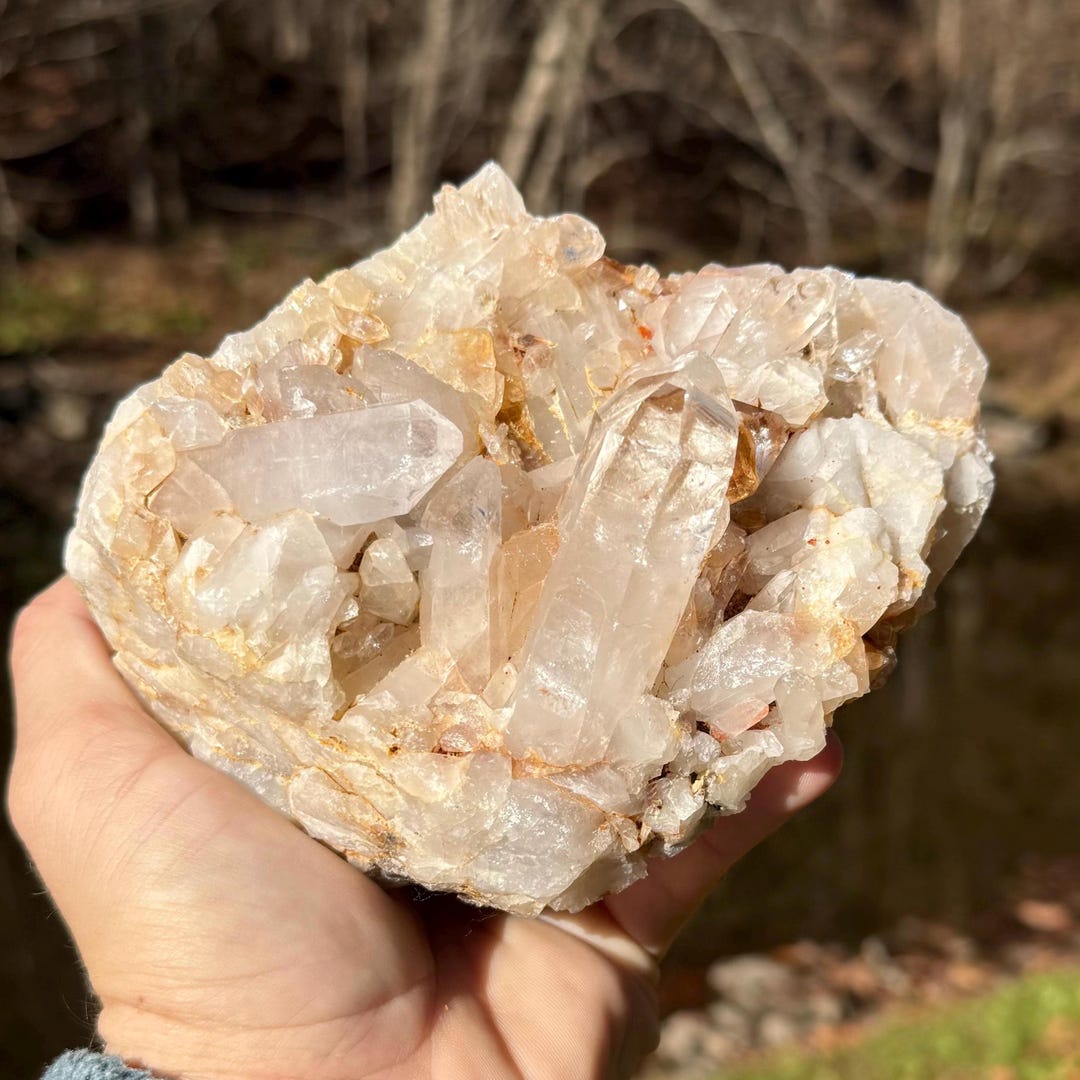 Large Quartz Cluster | 24’ Solar Eclipse Mined & Charged by Eclipse - Etsy
