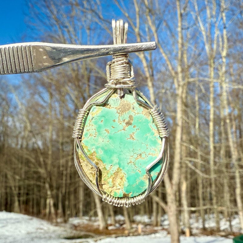 Royston Blue Turquoise Pendant | .925 Sterling Silver | 100% Natural ...