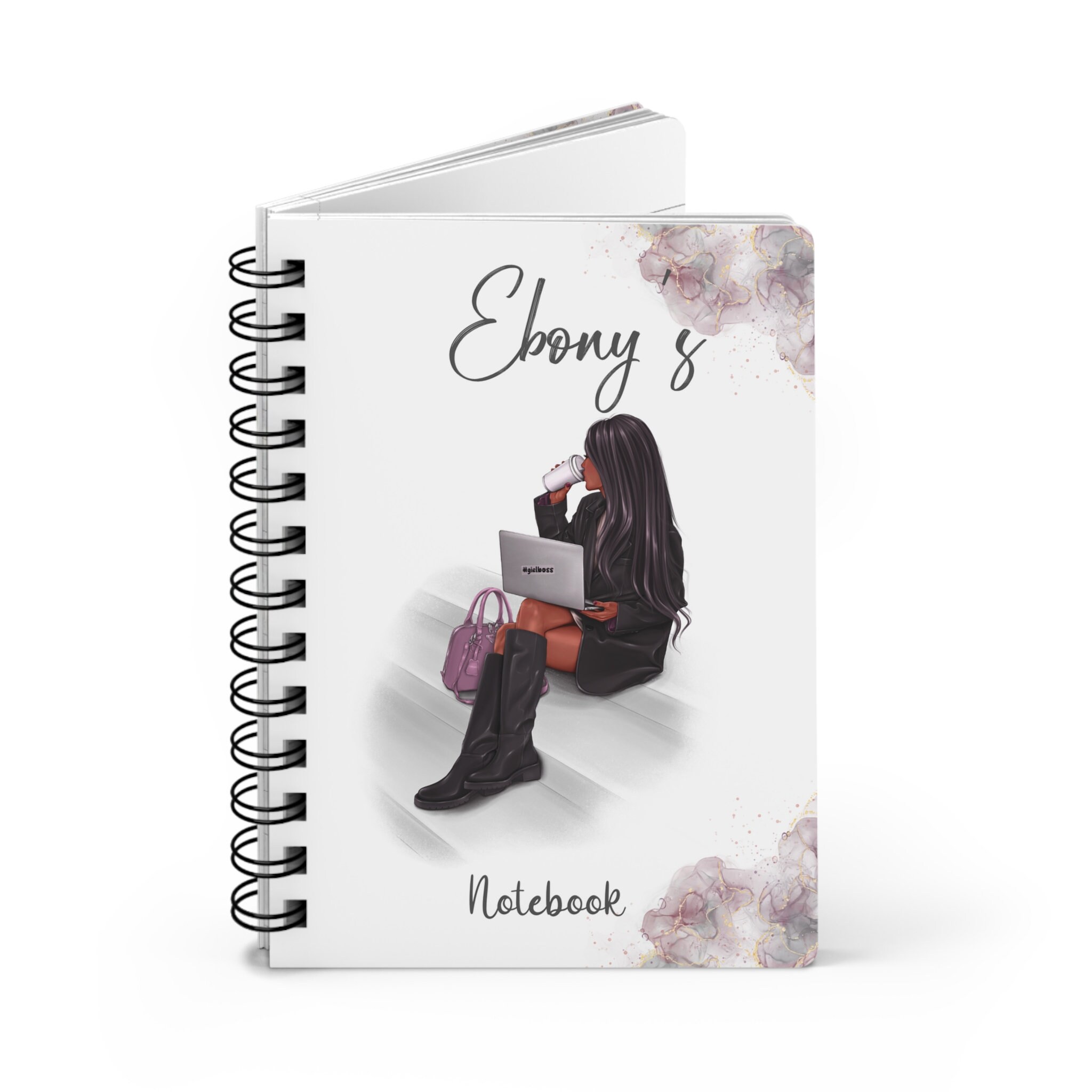 Personalised Black Woman Notebook, Notebook Black Woman, Black Woman ...