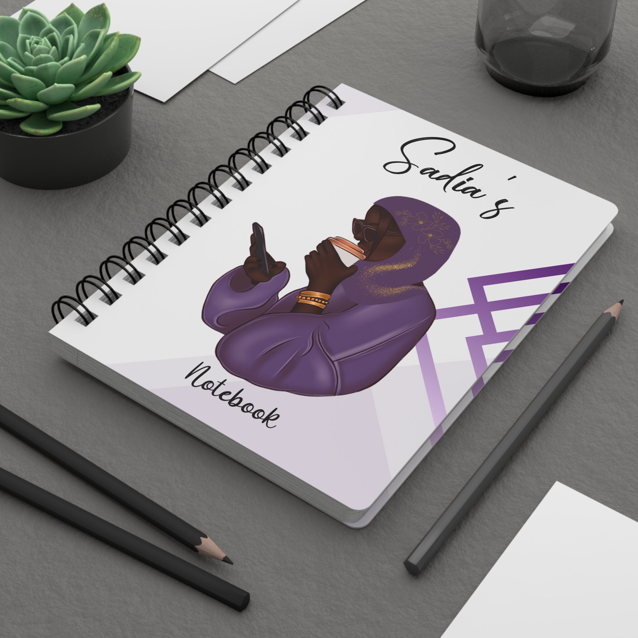 Personalised Hijabi Notebook, Muslim Woman Journal, Hijabi Gift, Hijabi ...