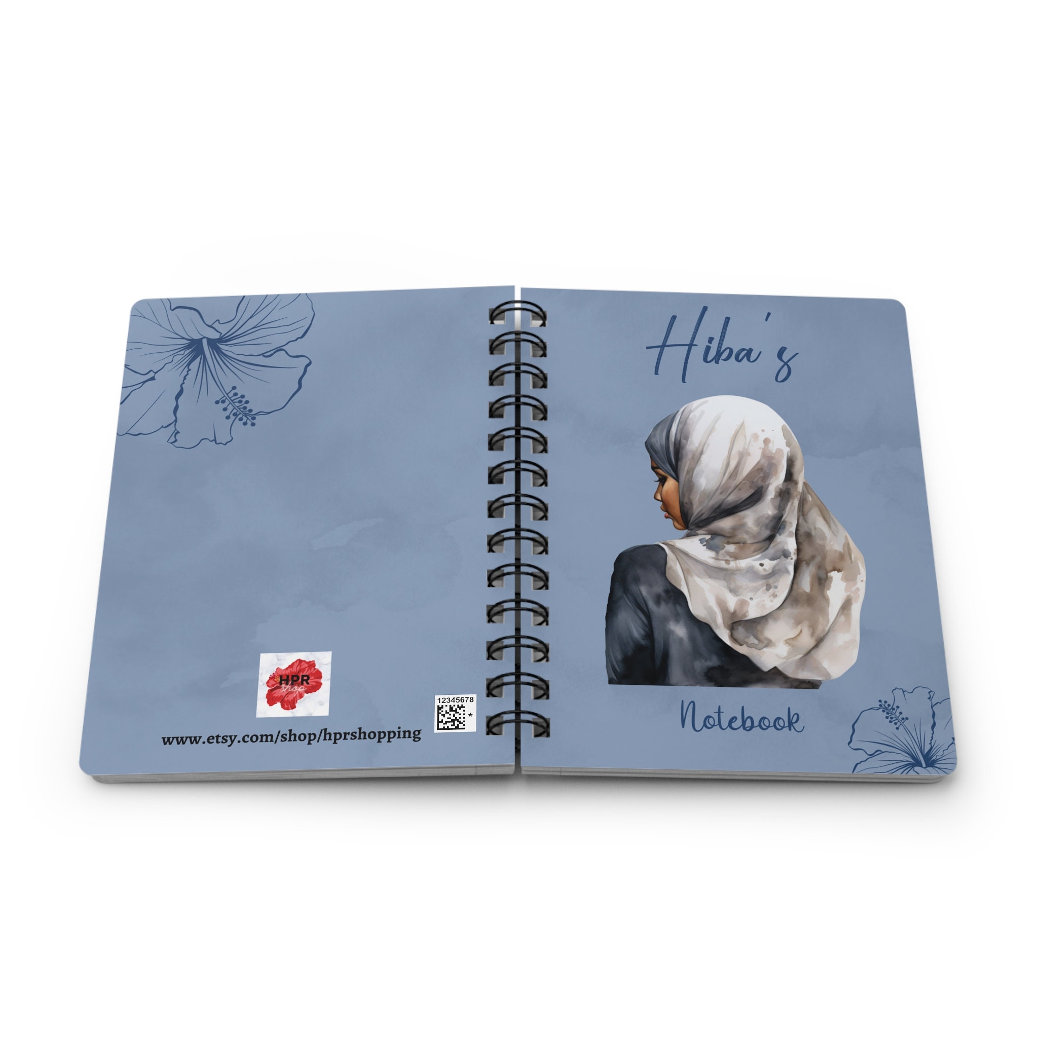 Personalised Hijabi Notebook, Muslim Woman Journal, Hijabi Gift, Hijabi ...