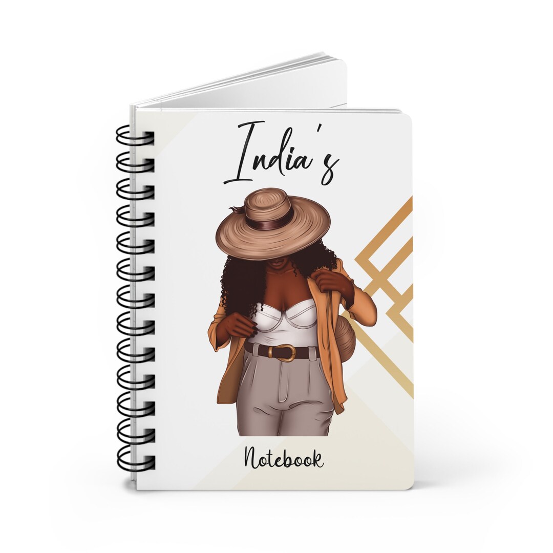 Personalised Black Woman Notebook, Notebook Black Woman, Black Woman ...