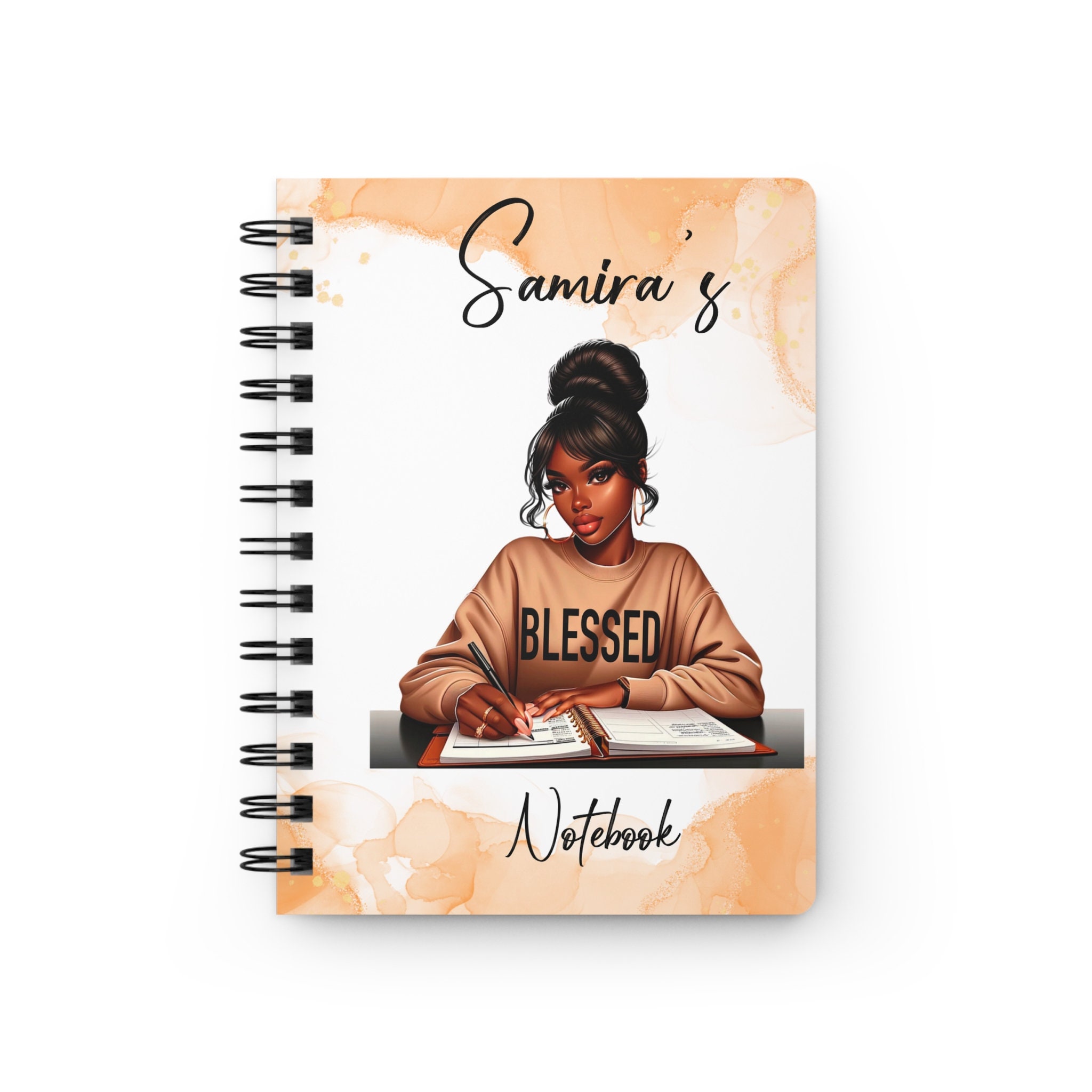 Personalised Black Woman Notebook, Affirmation Notebook, Notebook Black ...