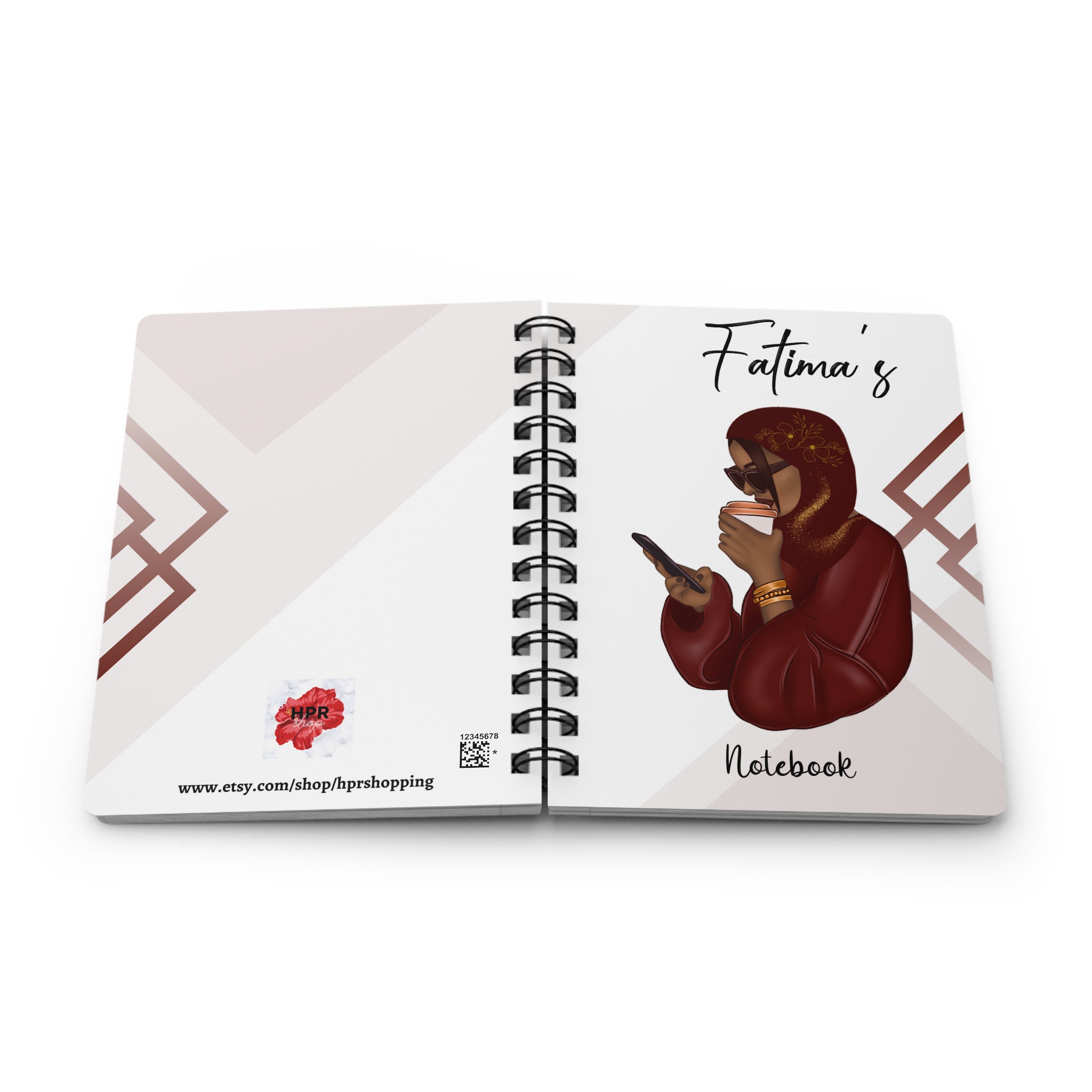 Personalised Hijabi Notebook, Muslim Woman Journal, Hijabi Gift, Hijabi ...