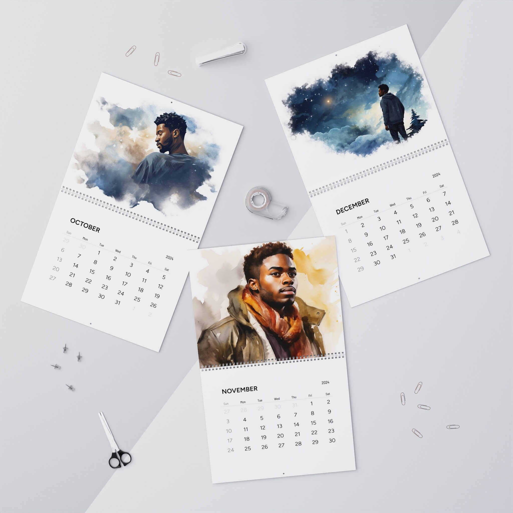 Black Man Wall Calendar, Black Man Calendar, Self Love Calendar ...