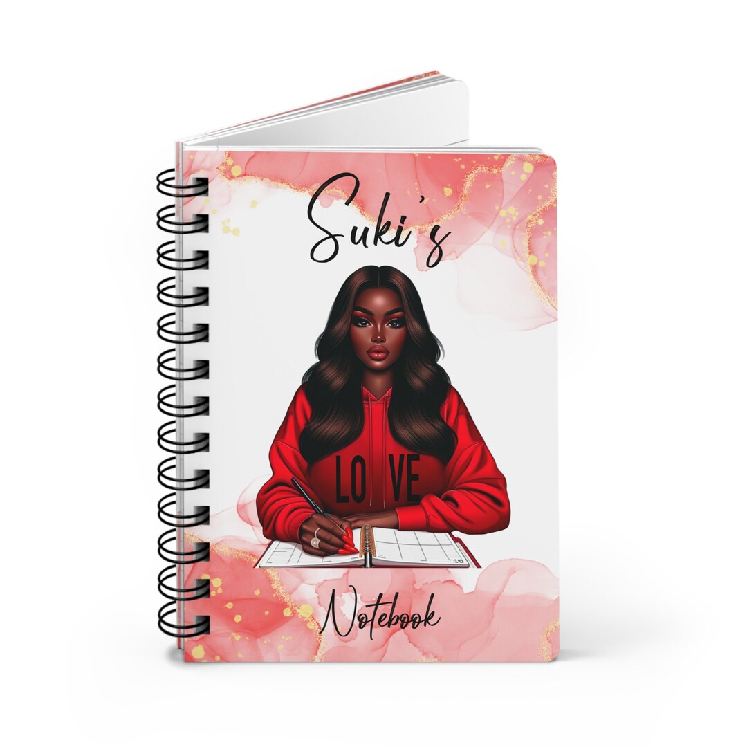 Personalised Black Woman Notebook, Affirmation Notebook, Notebook Black ...