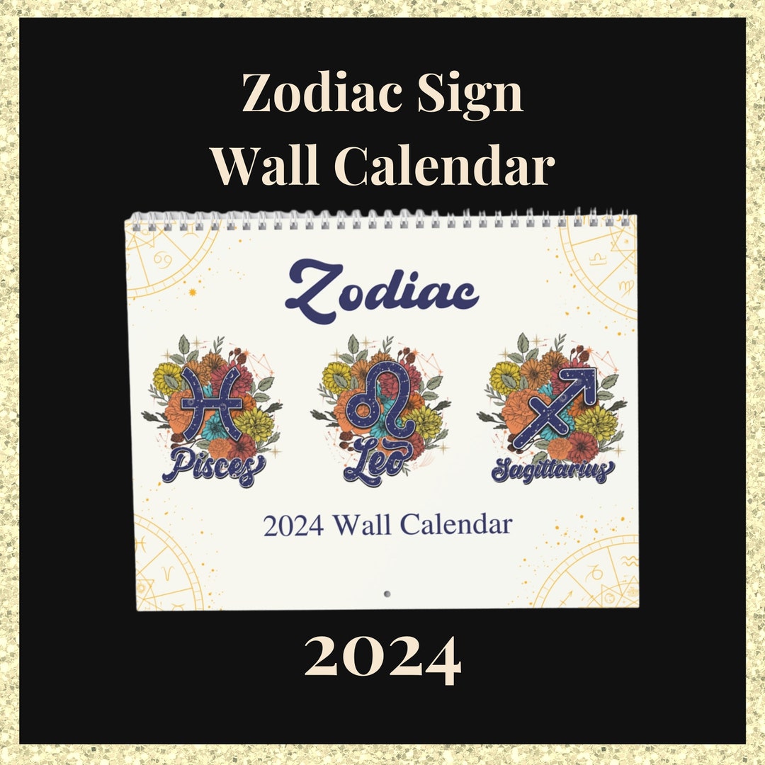 Zodiac Wall Calendar, Astrology Calendar, Seasonal Calendar, Zodiac ...