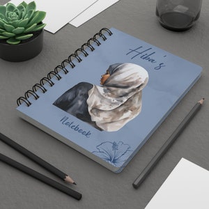 Personalised Hijabi Notebook, Muslim Woman Journal, Hijabi Gift, Hijabi ...