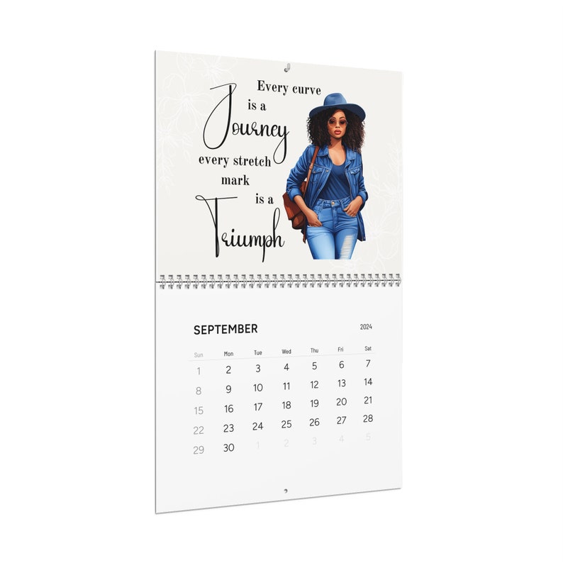 Curvy Girl Calendar, Black Girl Wall Calendar, Black Women Calendar ...