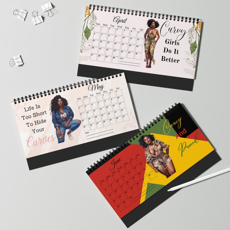 Curvy Girl Calendar, Black Women Calendar, Self Love Calendar, Black ...