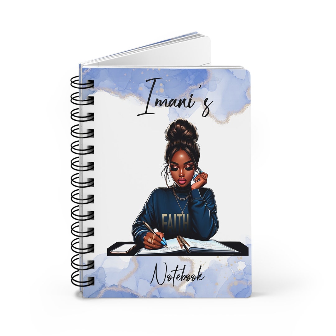 Personalised Black Woman Notebook, Affirmation Notebook, Notebook Black ...