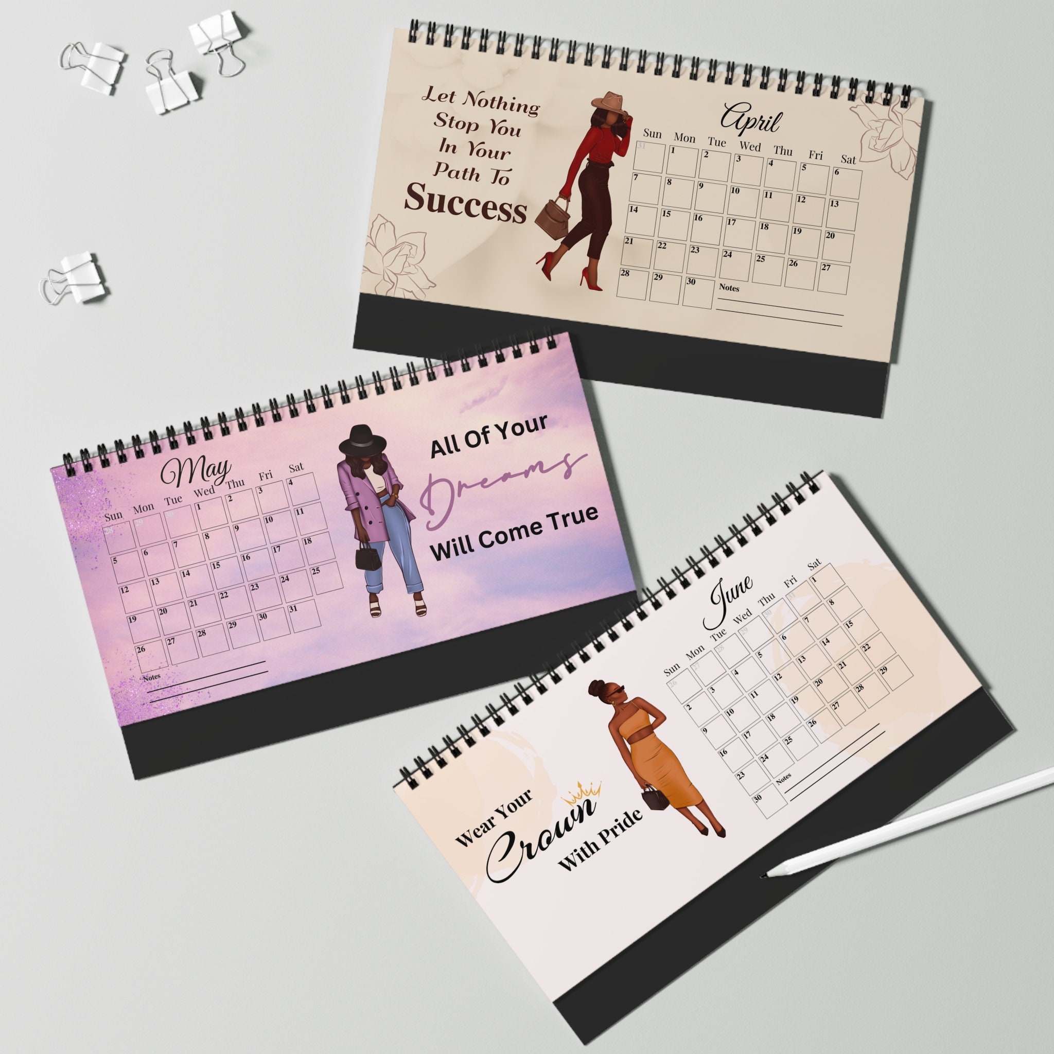 Girl Boss Calendar, Black Women Calendar, Self Love Calendar, Black ...