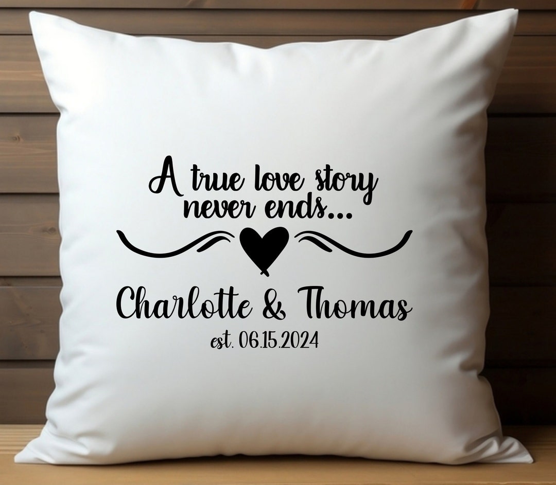 Personalized Couple Pillow | Wedding, Engagement Gift - Etsy