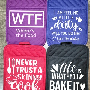 Funny Pot Holder With Pocket: Witty Kitchen Sayings, Gift for Mom - Etsy