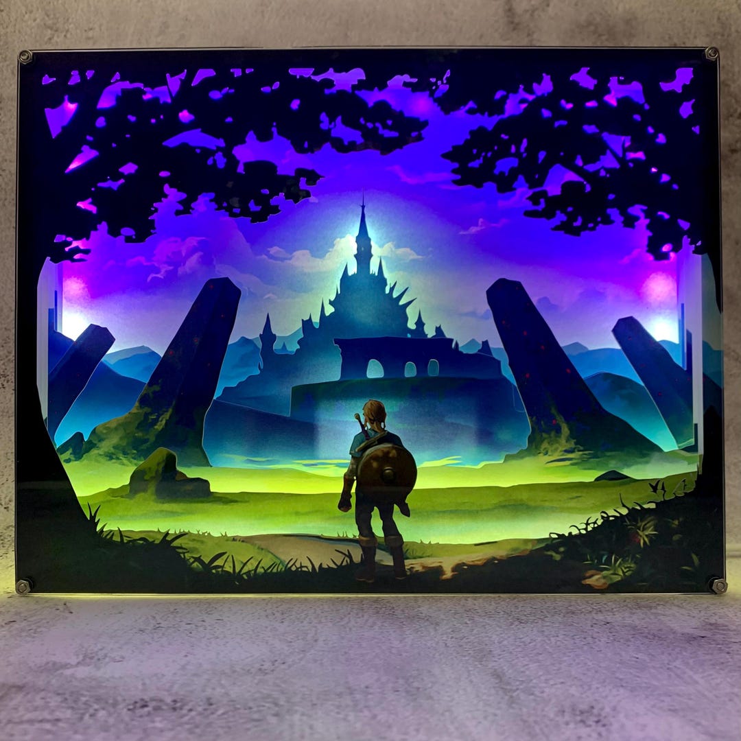 Legend of Zelda Inspired Shadow Box 3D LED Light Box - Diorama - Link ...