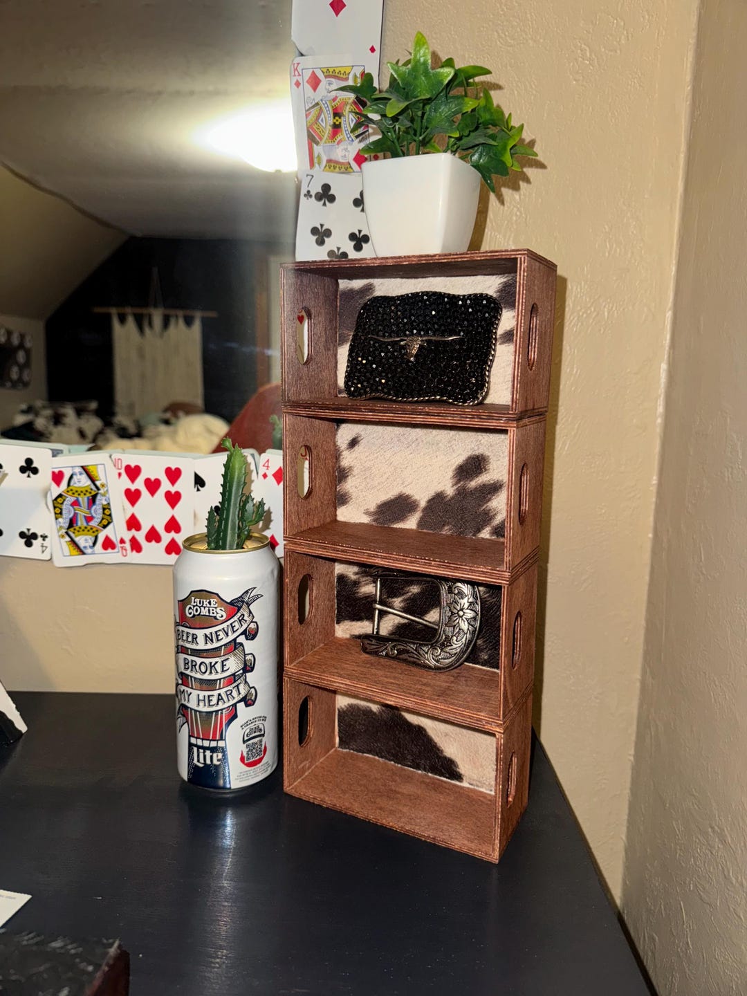 Western Cowhide Wooden Belt Buckle Display/shelf - Etsy