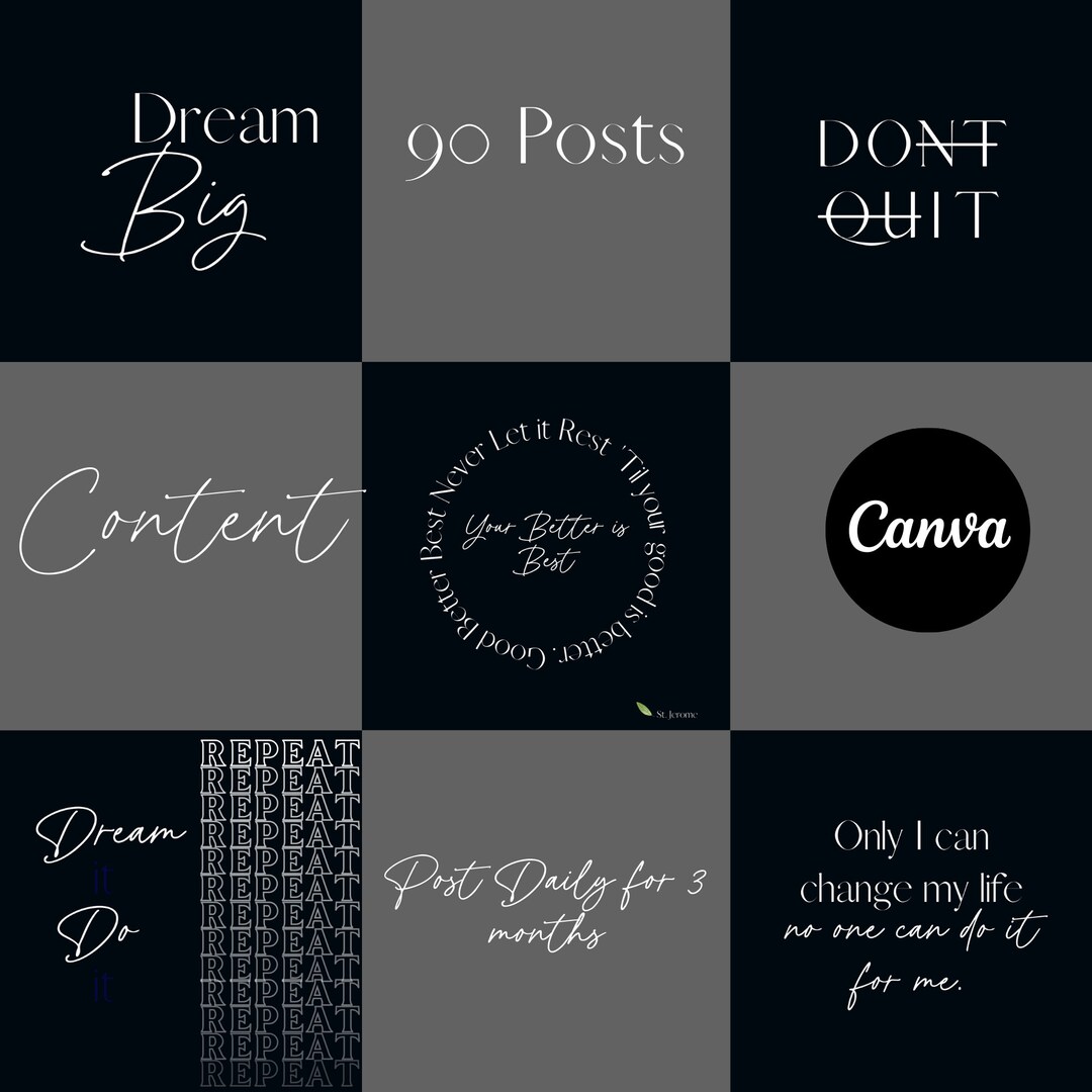 90 Instagram Inspirational Quote Pack| Editable Quote Templates ...