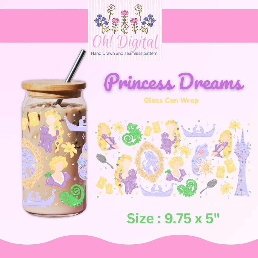 Princess Cup Wrap Digital Download Png File - Etsy