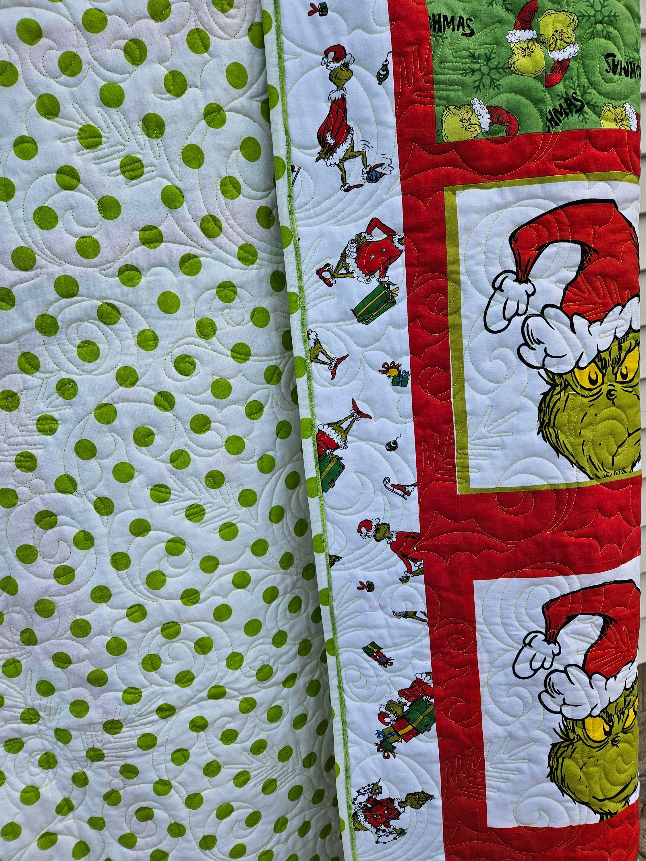 Grinch Quilt, Grinchmas Handmade Quilt, Christmas - Etsy