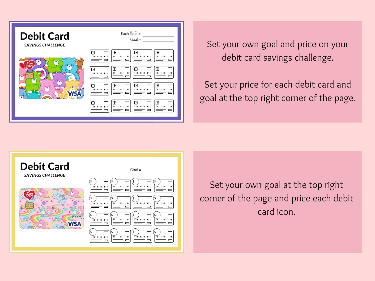 Mini Savings Challenge Printable | Debit Card Savings Challenge Bundle ...