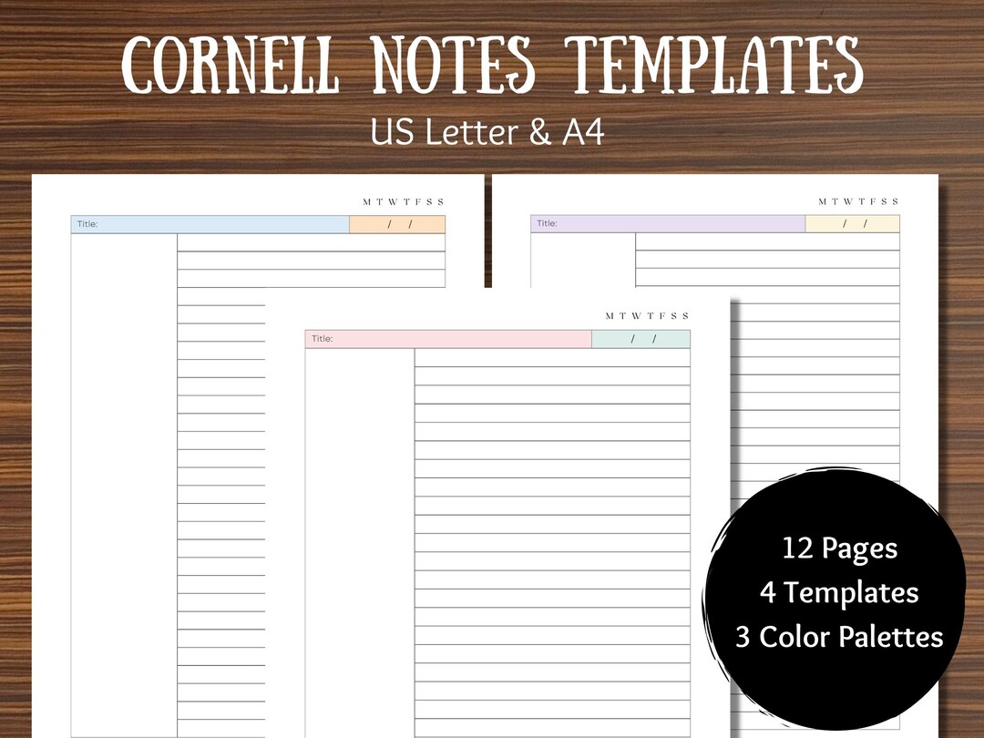 Cornell Notes Printable Note Taking Template Cornell Meeting - Etsy