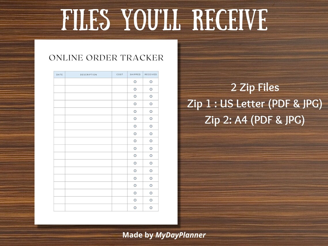 Online Order Tracker Printable Orders Tracking Online Shopping - Etsy