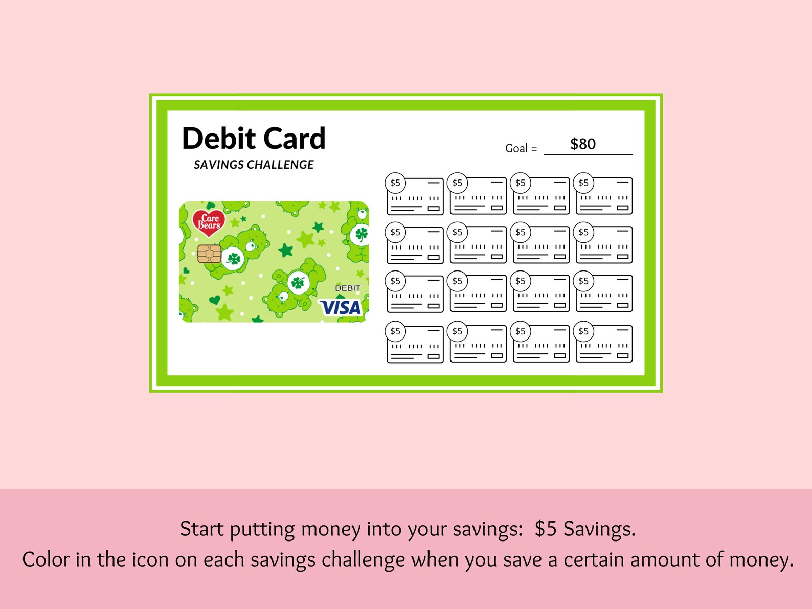 Mini Savings Challenge Printable | Debit Card Savings Challenge Bundle ...