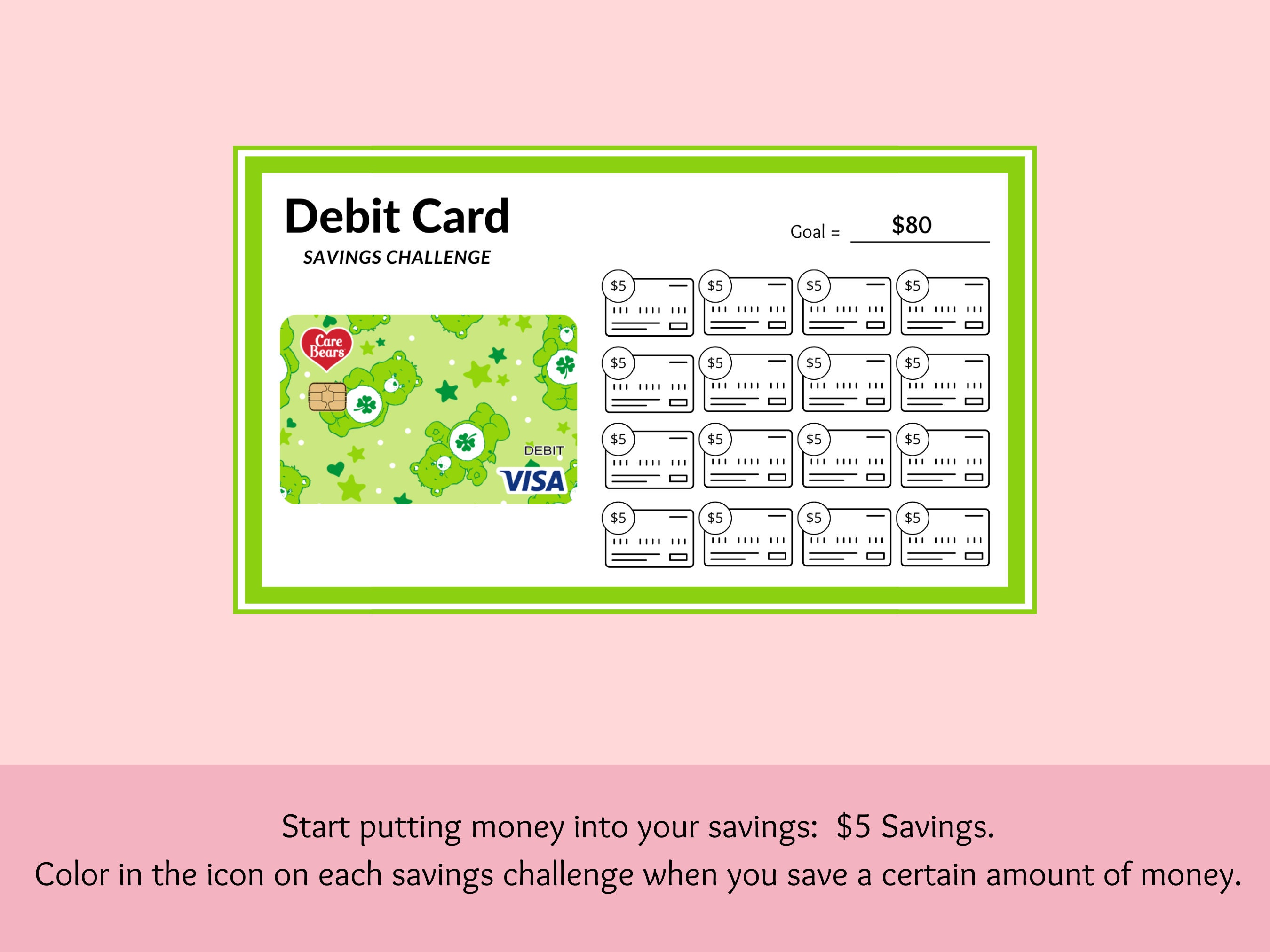 Mini Savings Challenge Printable | Debit Card Savings Challenge Bundle ...