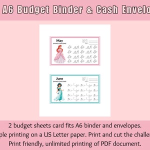 Princess Savings Challenge: 12 Month A6 Cash Envelope (PDF) - Etsy