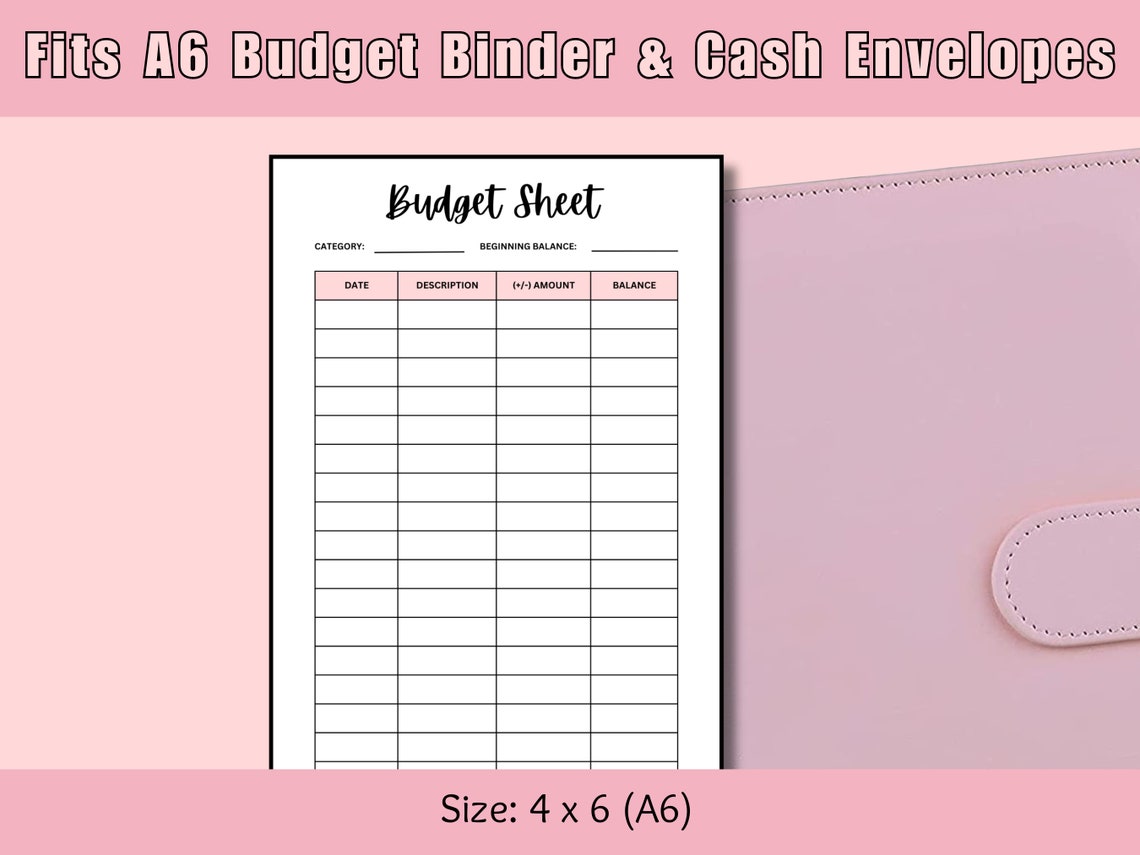 Printable Budget Sheet A6 PDF Instant Download - Etsy