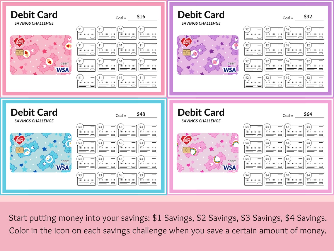 Mini Savings Challenge Printable | Debit Card Savings Challenge Bundle ...