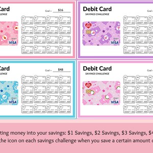 Mini Savings Challenge Printable | Debit Card Savings Challenge Bundle ...