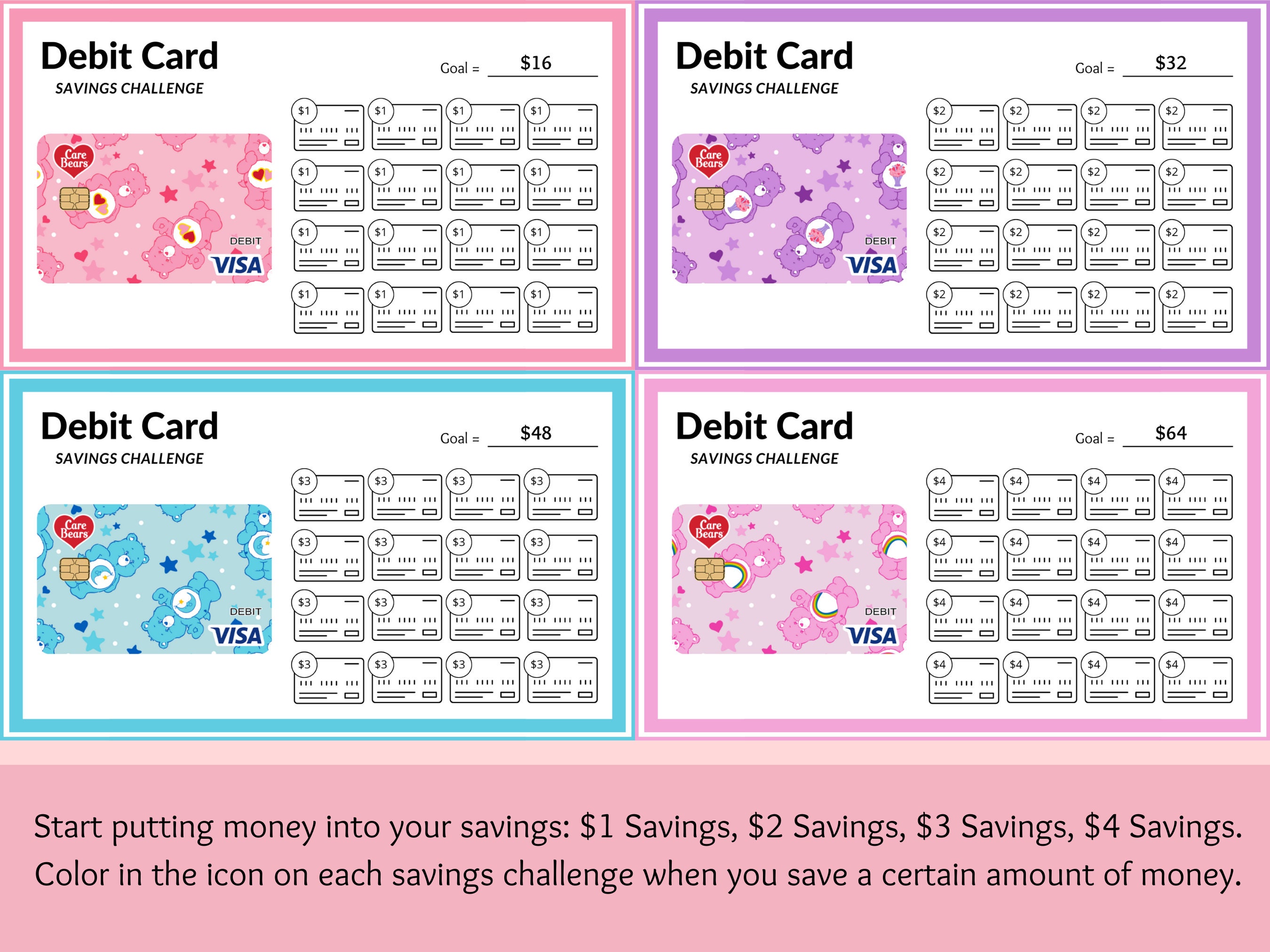 Debit Card Savings Challenge Bundle: A6 Income Tracker (printable PDF ...