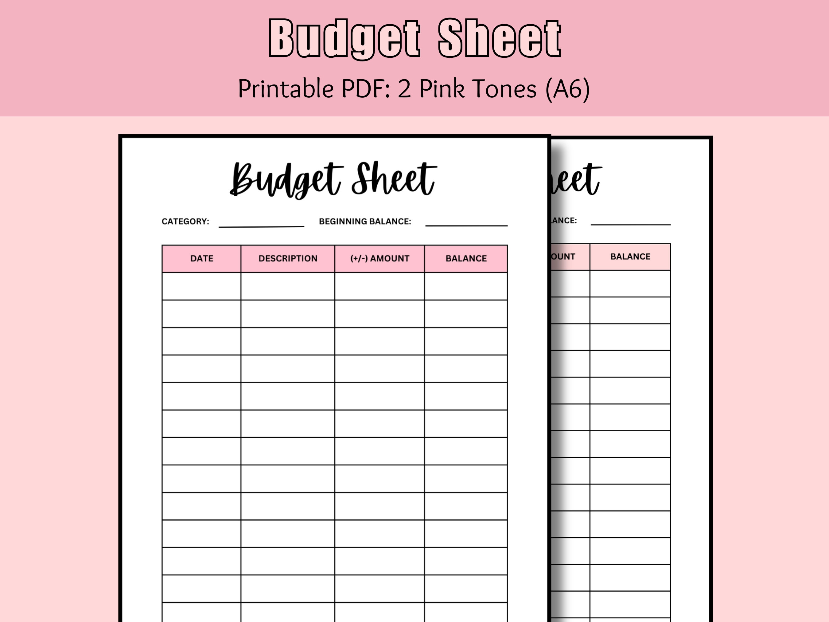 Printable Budget Sheet A6 PDF Instant Download - Etsy