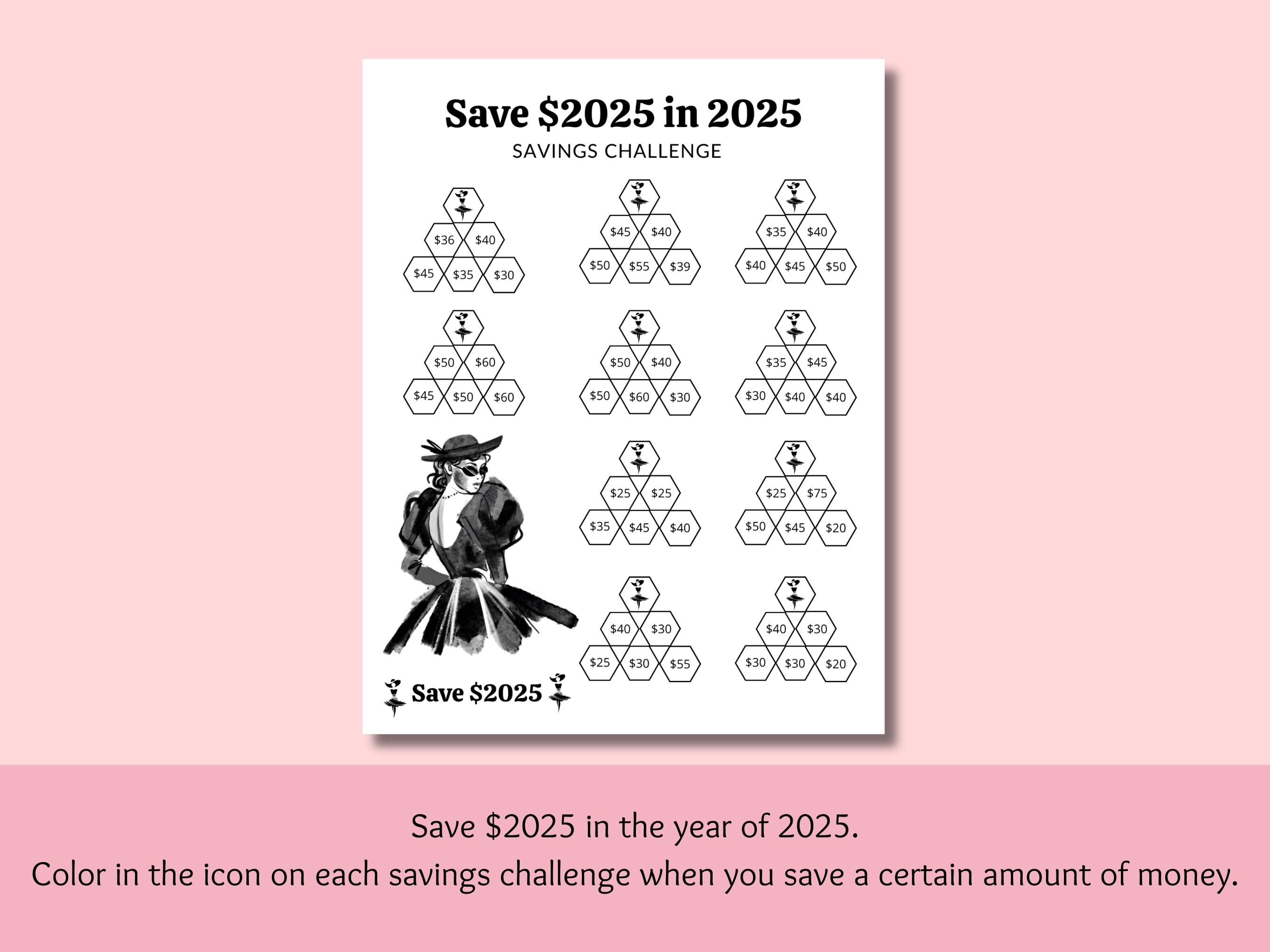 Save 2025 in 2025 Minimalist 2025 Savings Challenge Low Income Savings ...